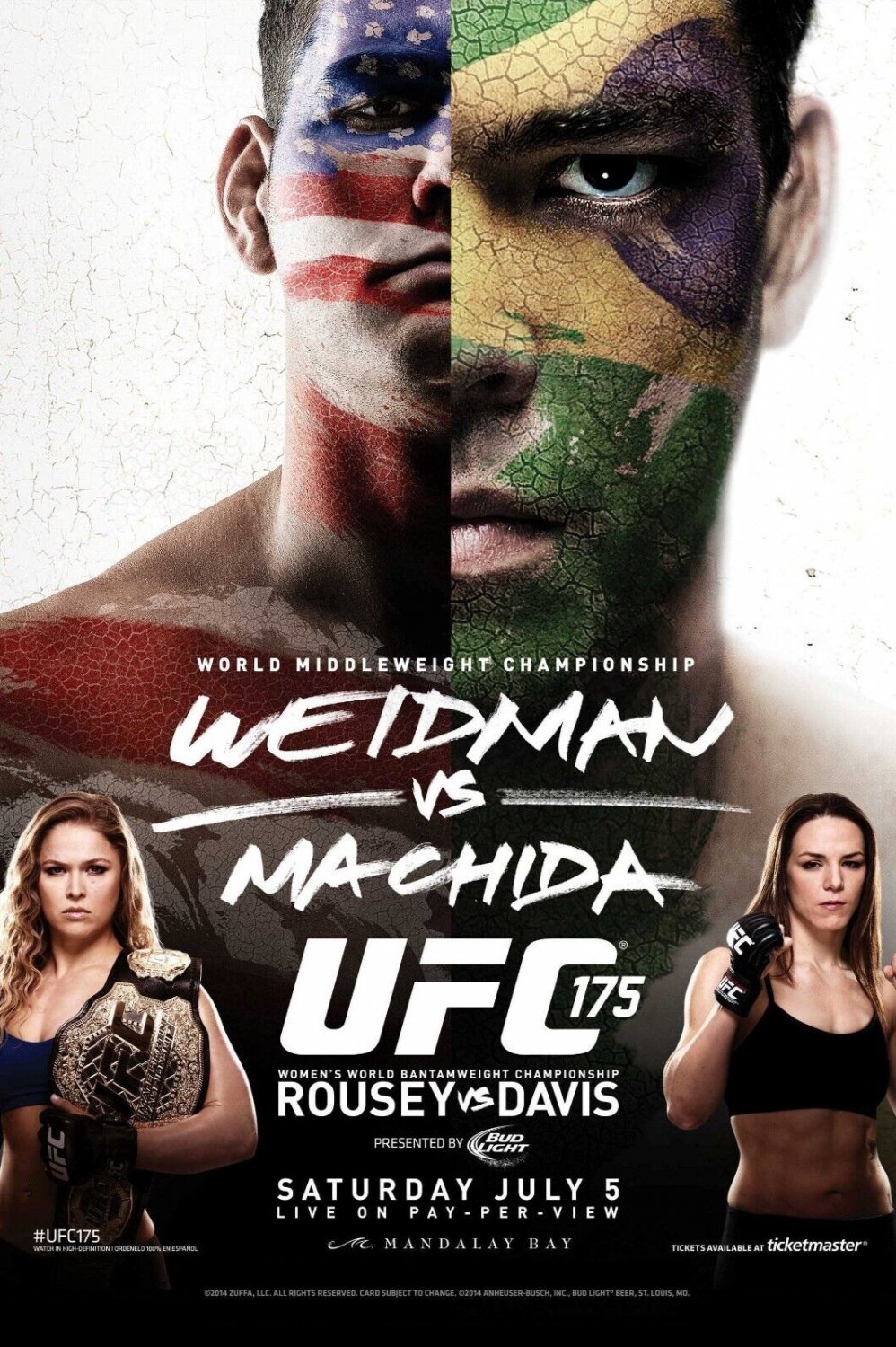 UFC 175 Fight Poster 11x17 Inches - Chris Weidman vs Lyoto Machida ...