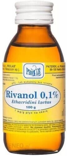 Rivanol 0.1% solution, 100g Cutaneous Solution antiseptic agent