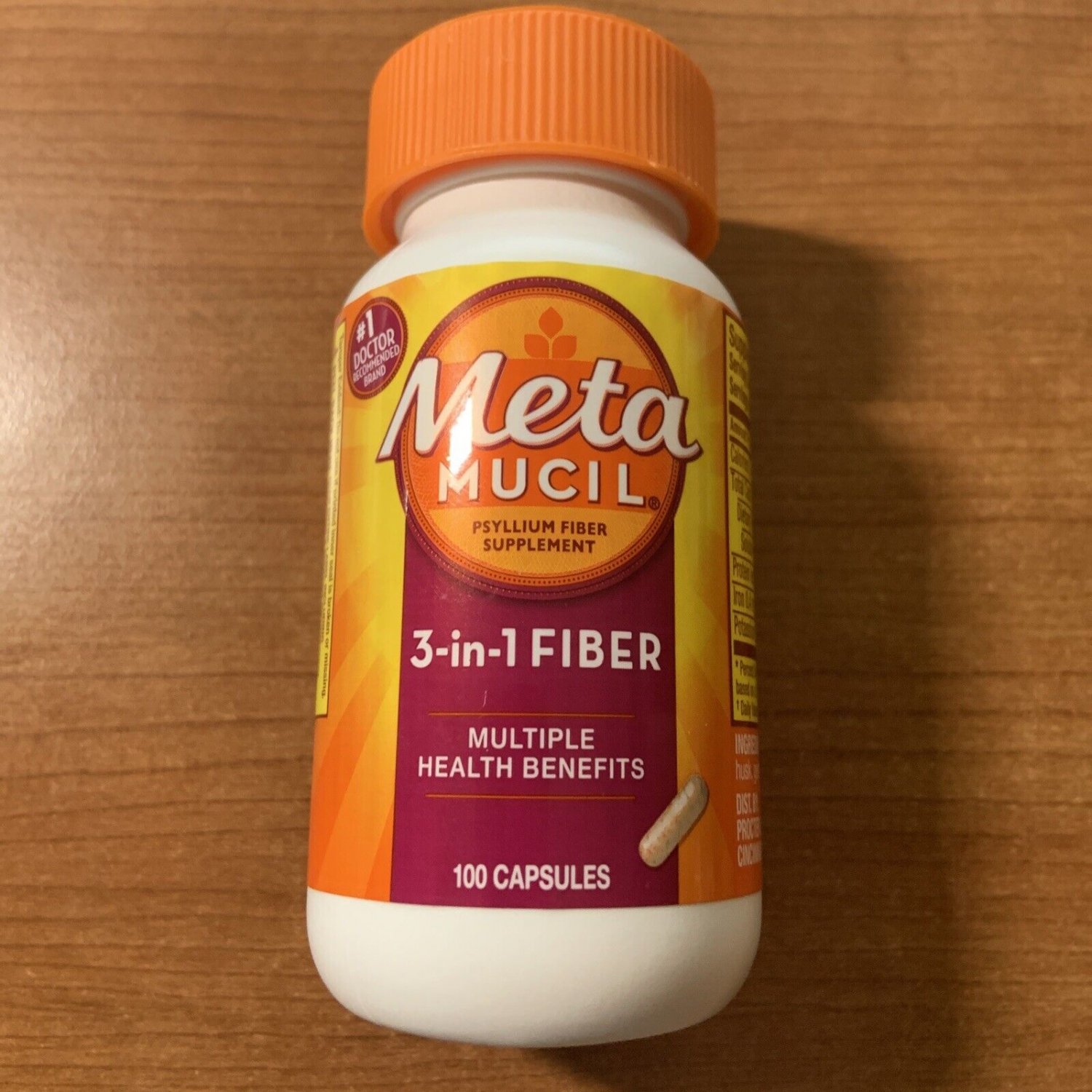 Metamucil 3 in 1 Fiber 100 caps Psyllium Fiber Supplement