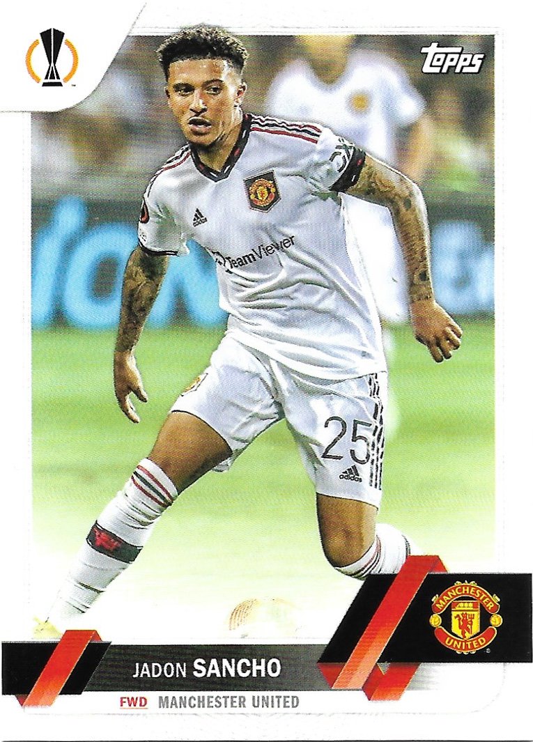 Jadon Sancho 2022-23 Topps UEFA Club Competitions #186 Manchester ...