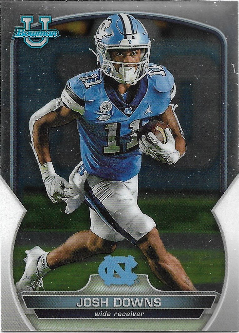 Josh Downs 2022 Bowman Chrome U #30 UNC Tarheels Football Card