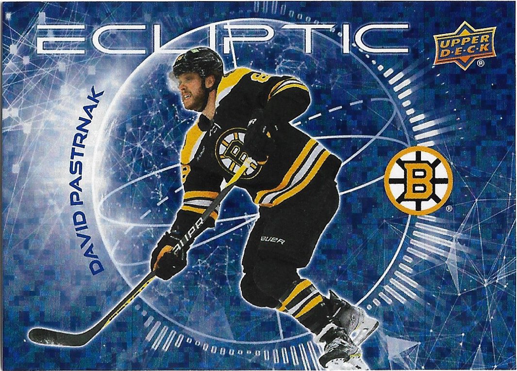 David Pastrnak 2023-24 Upper Deck Ecliptic Sparkle #EC-13 Boston Bruins Hockey Card