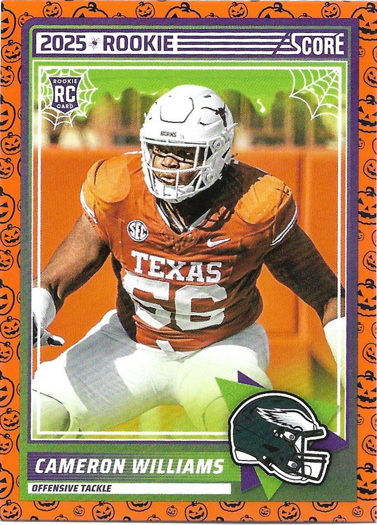 Cameron Williams 2025 Score-A-Treat Pumpkins Rookie #66 Philadelphia ...