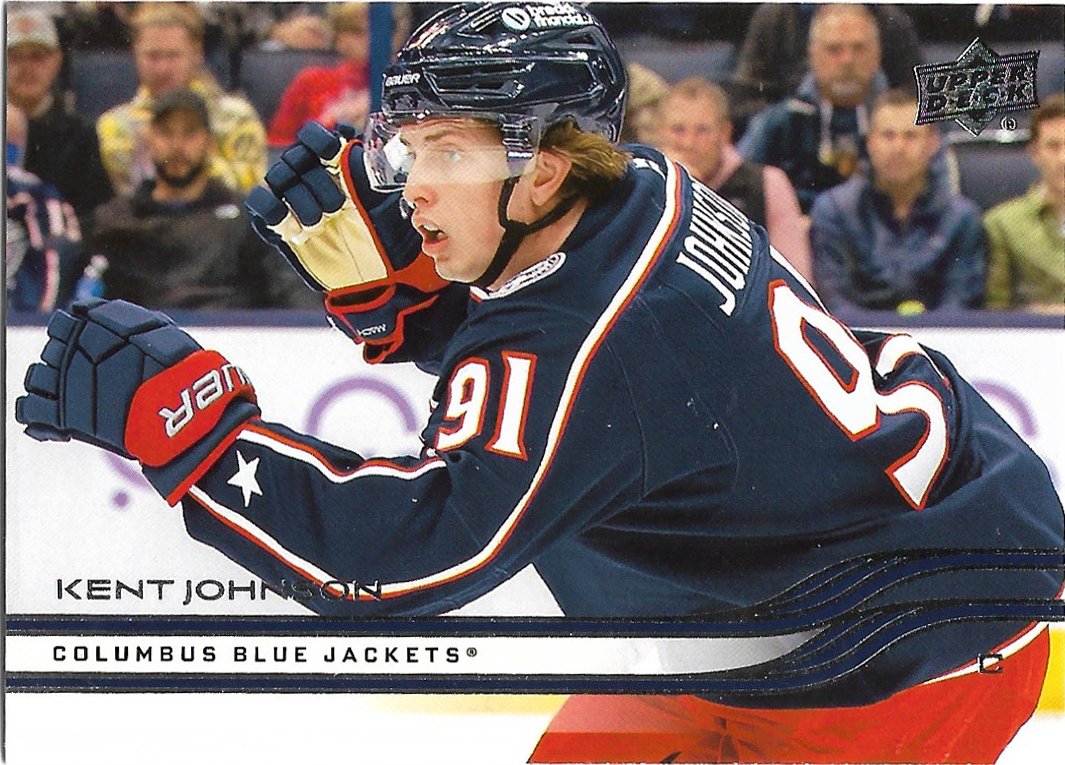 Kent Johnson 2025-26 Upper Deck #48 Columbus Blue Jackets Hockey Card