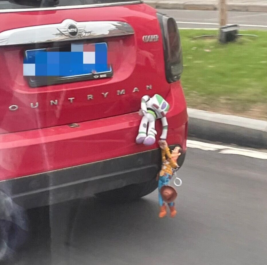 Great Toy Story Woody rescue Buzz Doll Outside Car Hanging plush