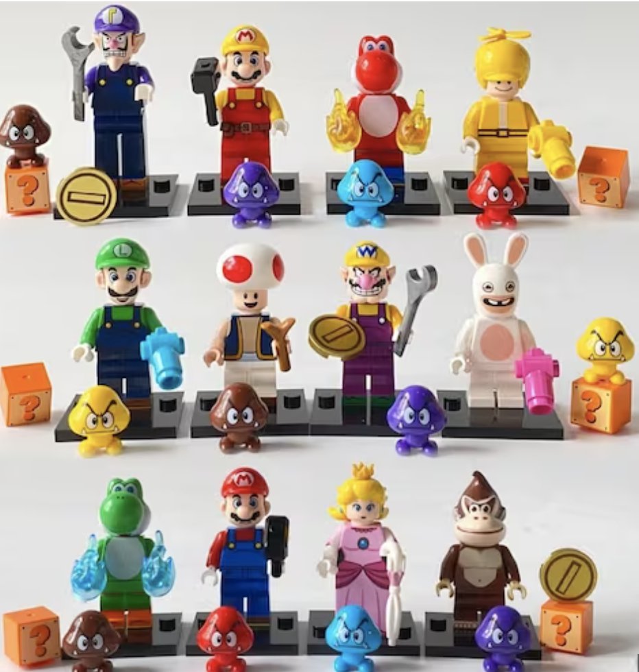 super mario minifigure set of 12pcs bundle set building blocks