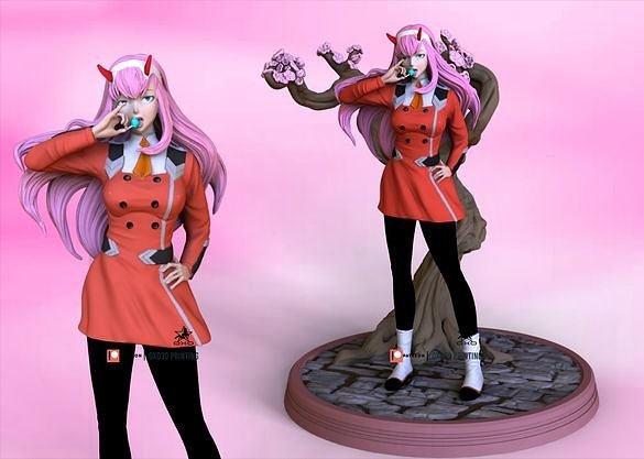 Zero Two from Darling In The Franxx STL FILE 3D model