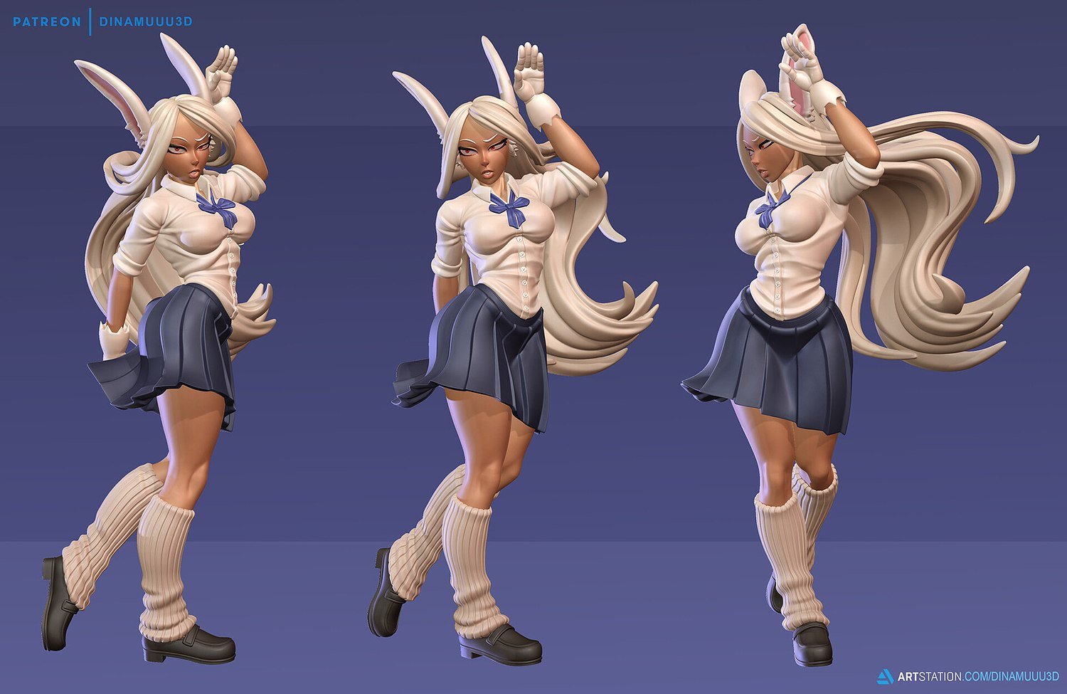 Rumi Usagiyama School Girl Fanart STL FILE 3D model