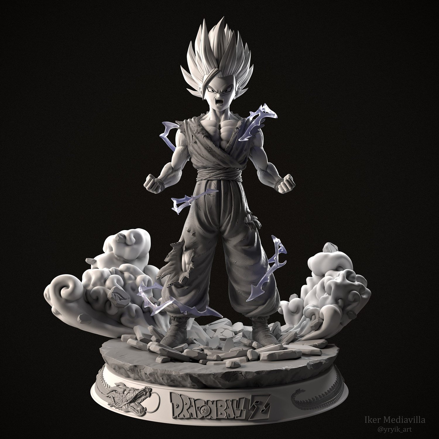 Gohan SSJ2 from DragonBall STL FILE 3D model