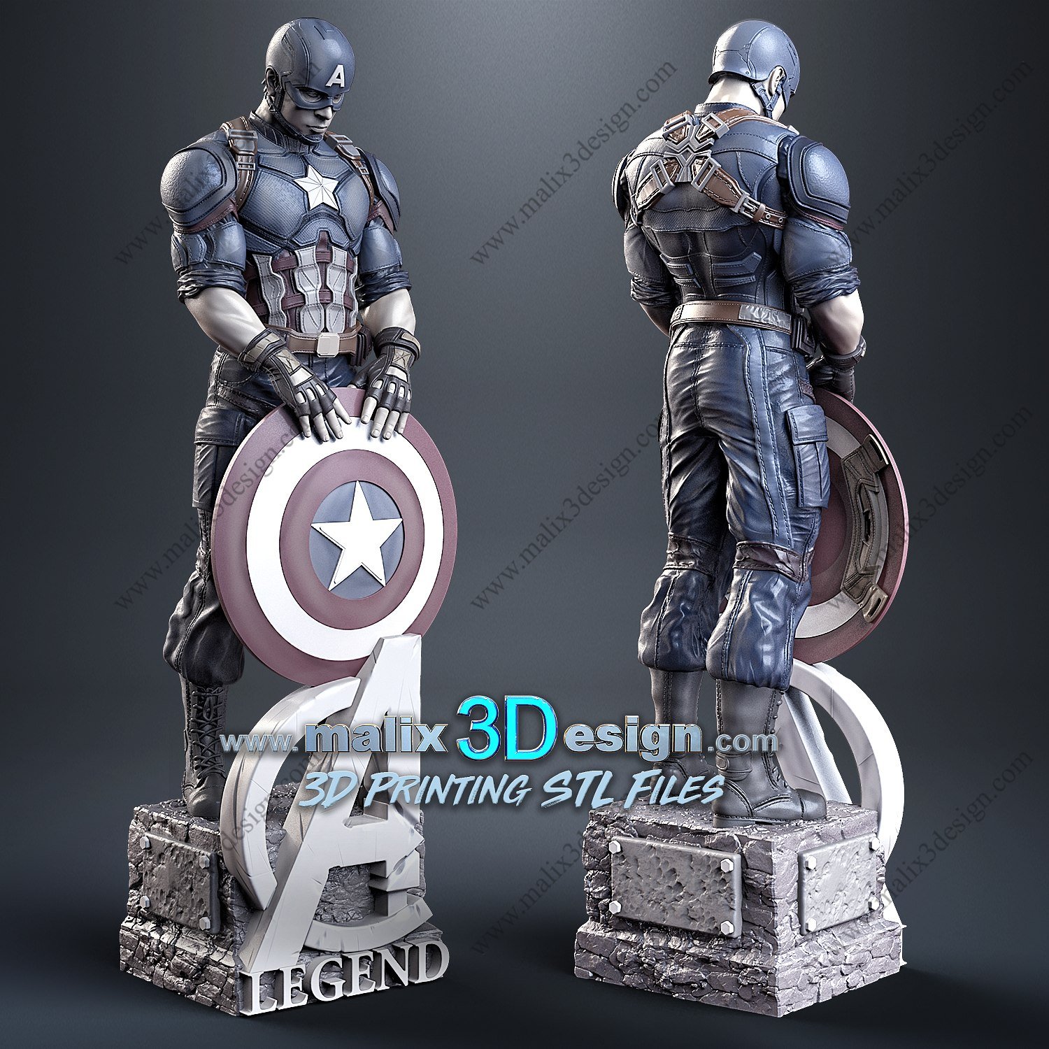 Captain America V2 From Marvel STL FILE 3D PRINT