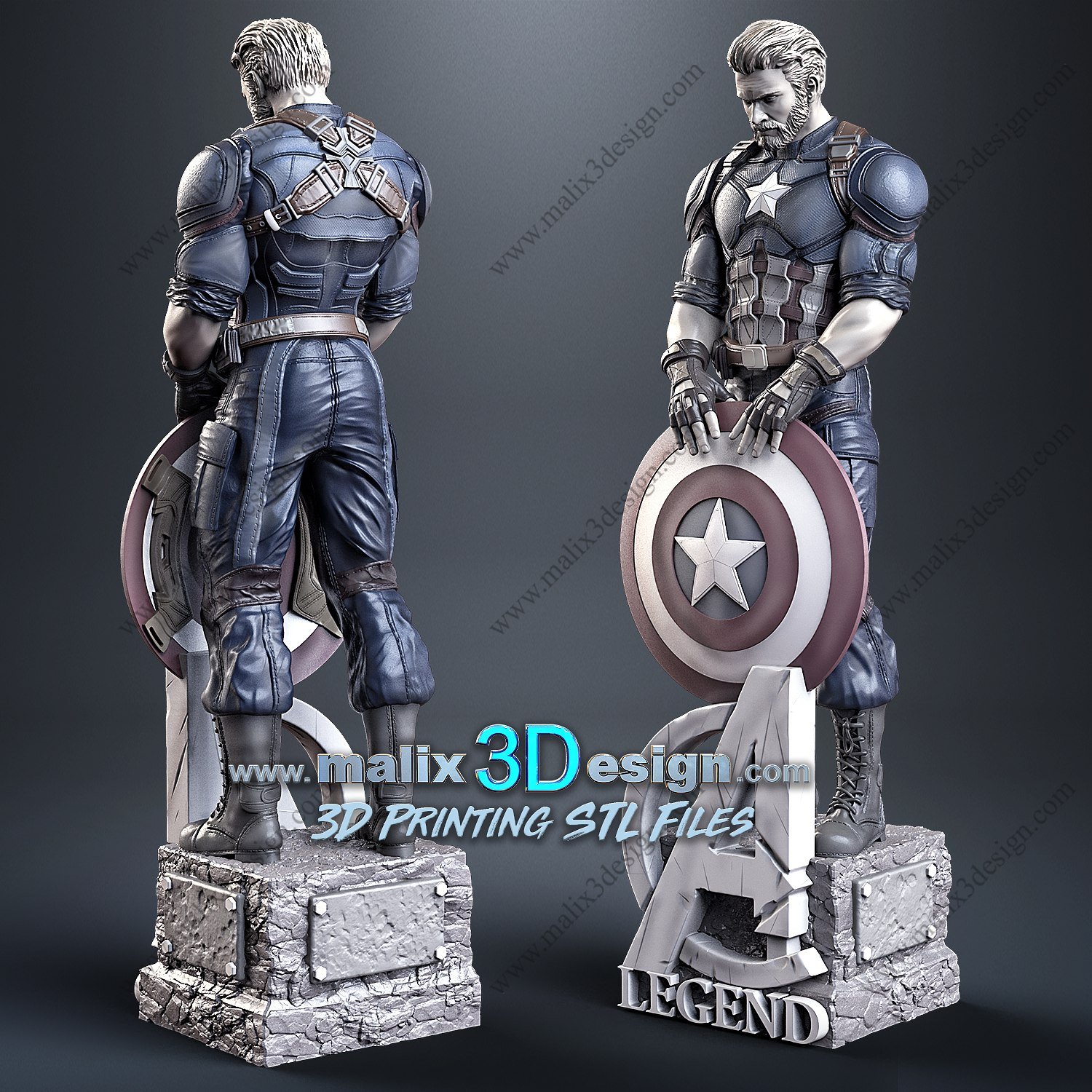 Captain America V2 From Marvel STL FILE 3D PRINT