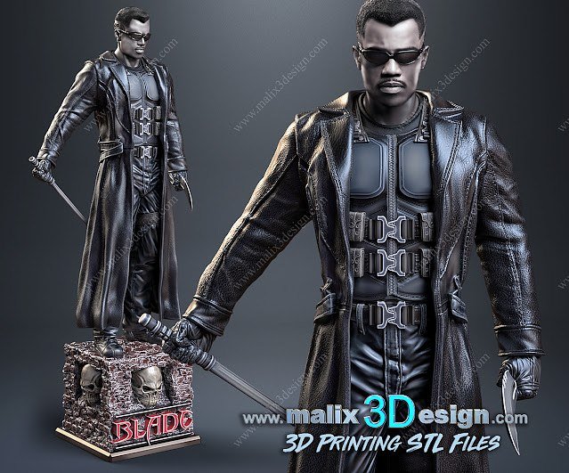 Blade V2 From Marvel STL FILE 3D PRINT