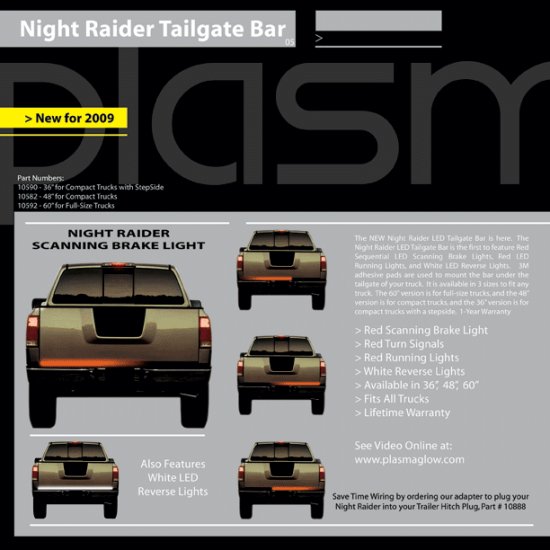 NIGHT RAIDER SCANNING LED TAILGATE BAR (60")