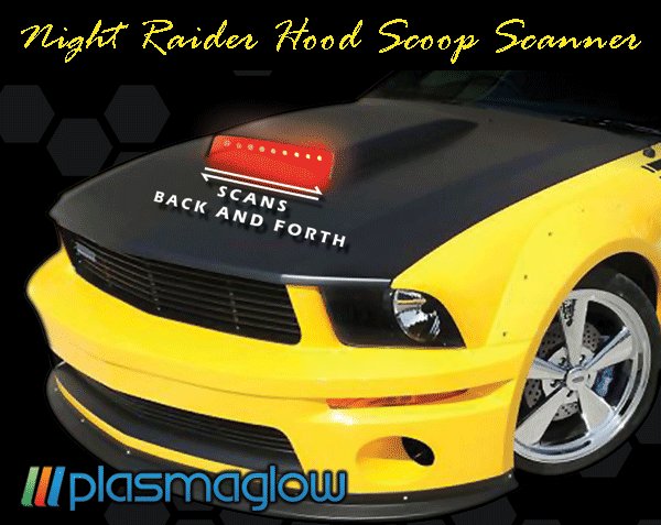 Night Raider Scanning LED Hood Scoop Kit - dual scoop