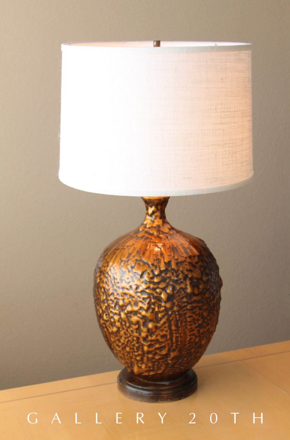 MID CENTURY BRUTALIST CALIF. MODERN COPPER TABLE LAMP! VTG 1950'S ...