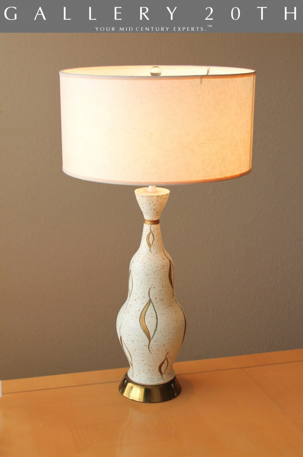 MID CENTURY MODERN FREDERICK WEINBERG FAIP TABLE LAMP! PLASTER ATOMIC ...
