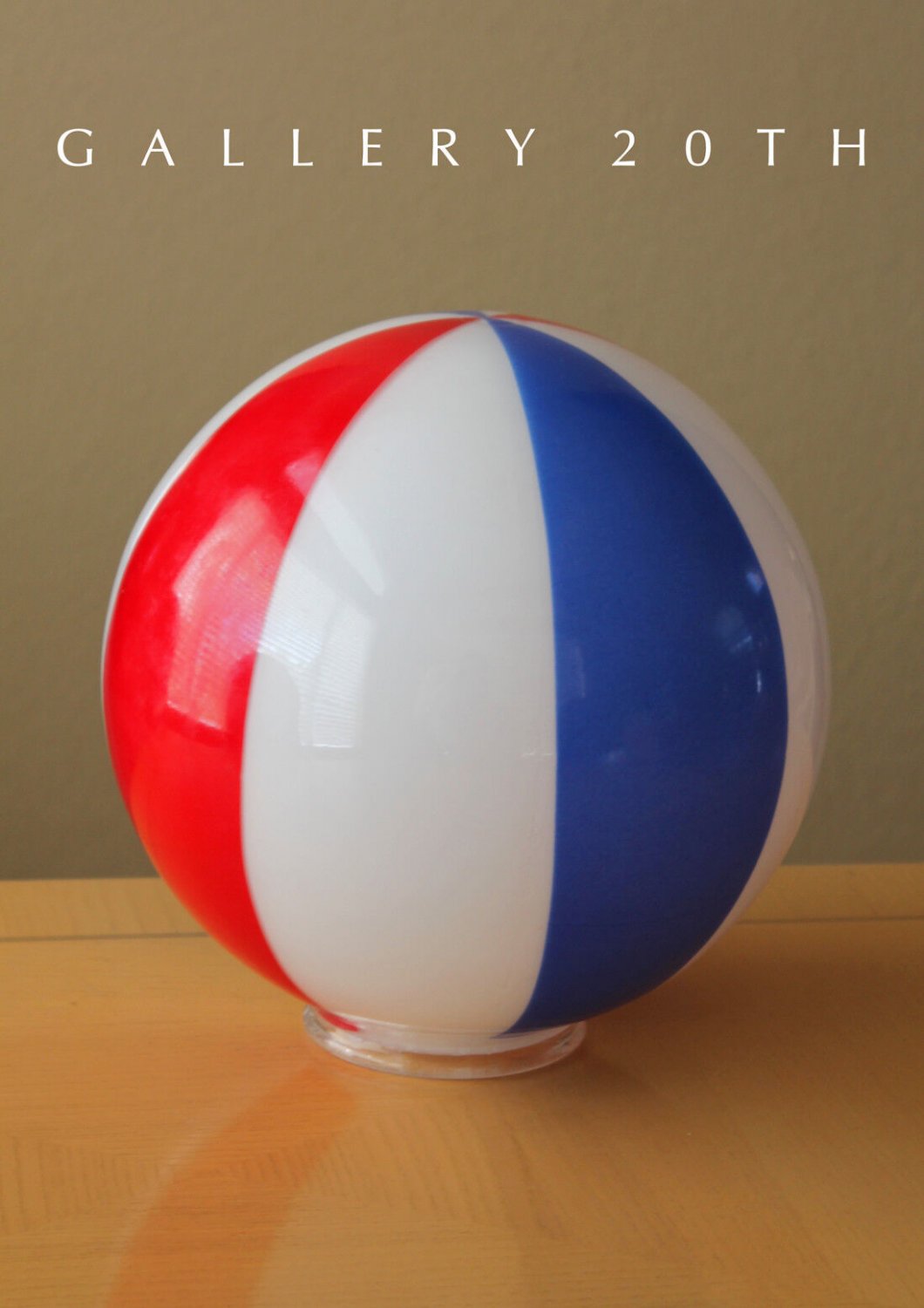 WOW RARE MID CENTURY MODERN 60S BALL GLASS LAMP SHADE! RED BLUE CIRCUS ...