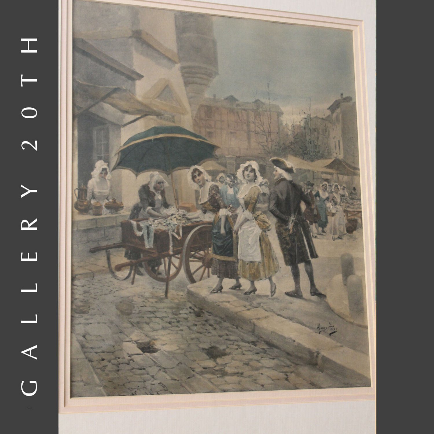 WOW! CARLOS ALONSO PEREZ HAND COLORED SIGNED PRINT! ART VTG PAINTING ...