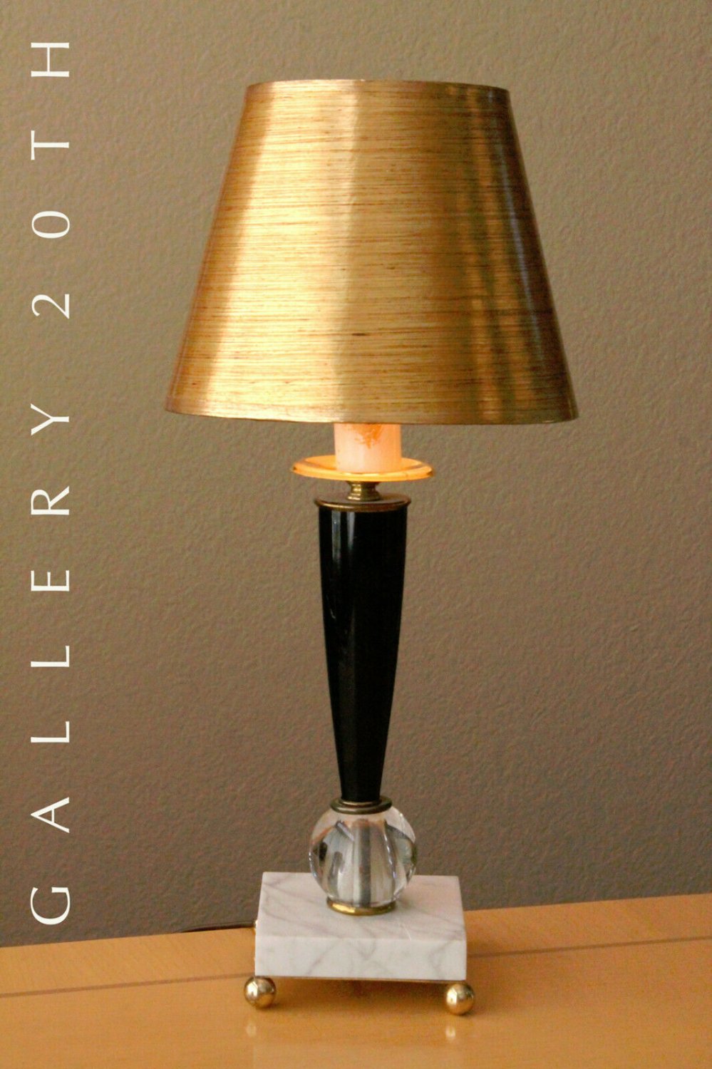 ATOMIC! MID CENTURY MODERN ROCKET TABLE LAMP! 50'S 60'S GOLD BLACK ...