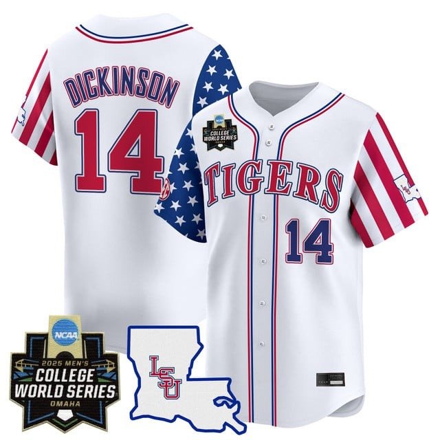 Daniel Dickinson Jersey #14 LSU Tigers Jersey 2025 Independence Day ...