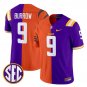Joe Burrow Jersey #9 LSU Tiger Split Vapor Limited V2 Football All Stitched
