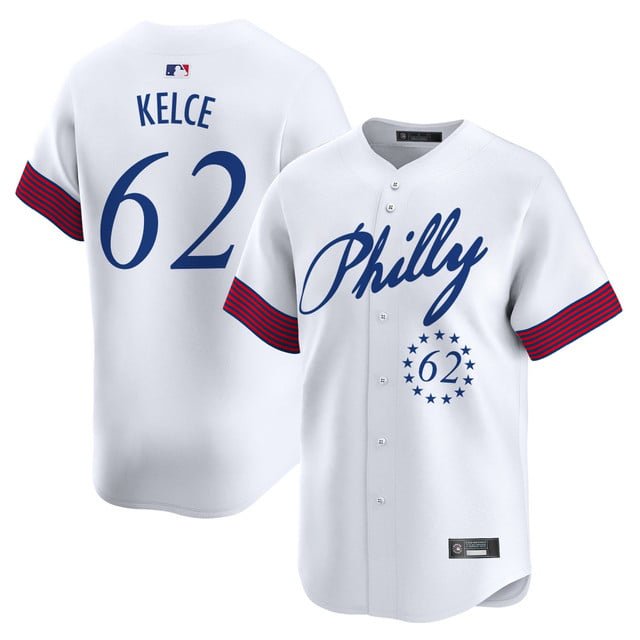 Jason Kelce Jersey #62 Philadelphia Phillies 2025 Independence Day ...