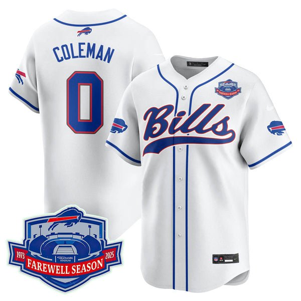 Keon Coleman Jersey #0 Buffalo Bills 2025 Baseball Farewell to Highmark ...