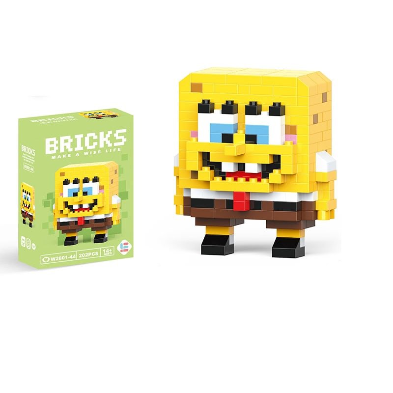 2in SpongeBob DIY Mini Building Blocks Figure Desktop Decoration Toy ...