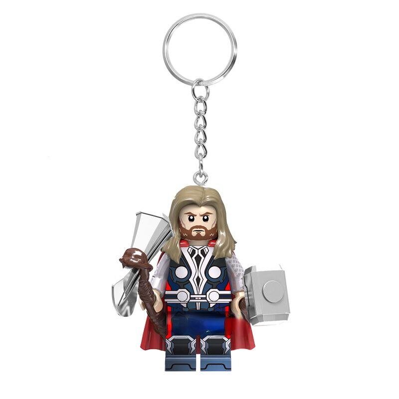 Thor Lego Compatible Marvel Building Block Figure Keychain Key Ring