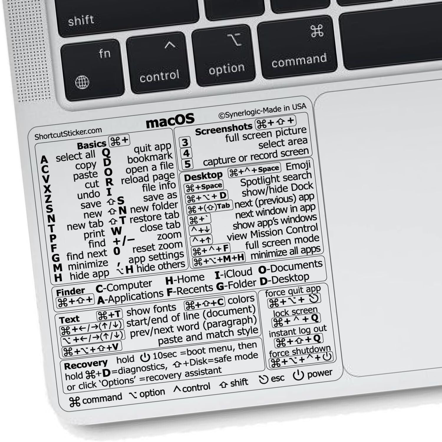 Mac OS Shortcuts Sticker | Mac Keyboard Stickers for Mac OS | No ...