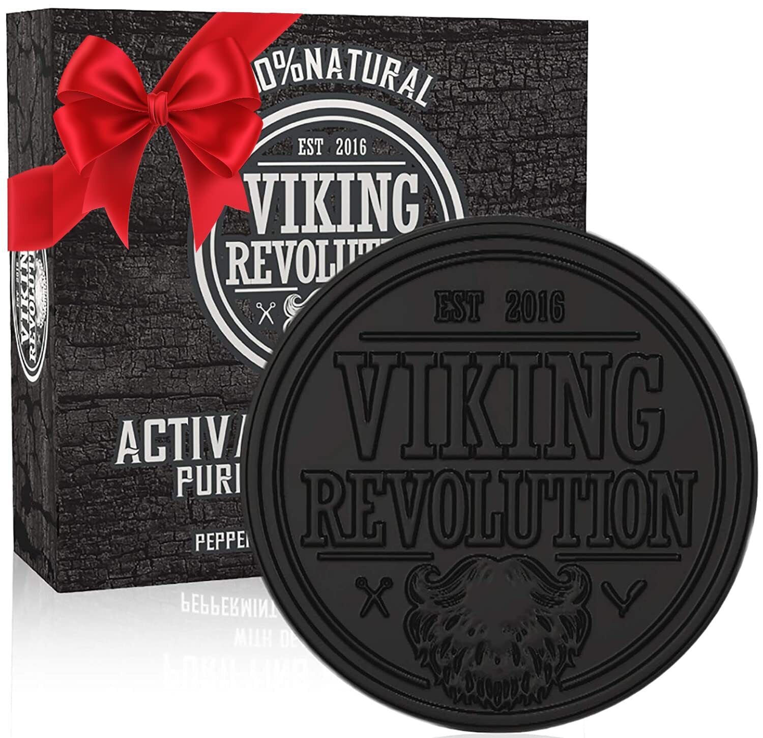Viking Revolution Skin Cleaning Agent Activated Charcoal Soap for Men w ...