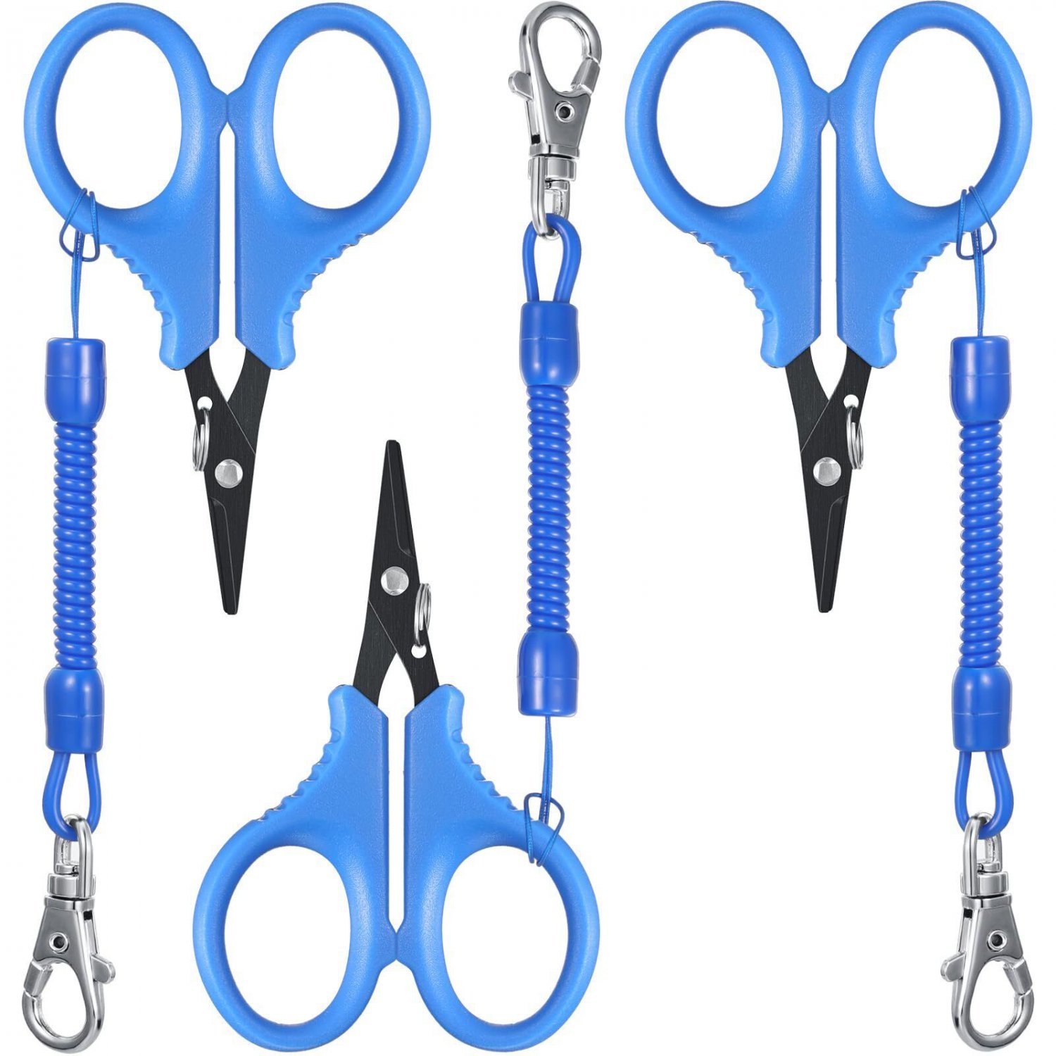 3 Pieces Fishing Scissors Fishing Tool Kit Portable Braided Line Cutter ...