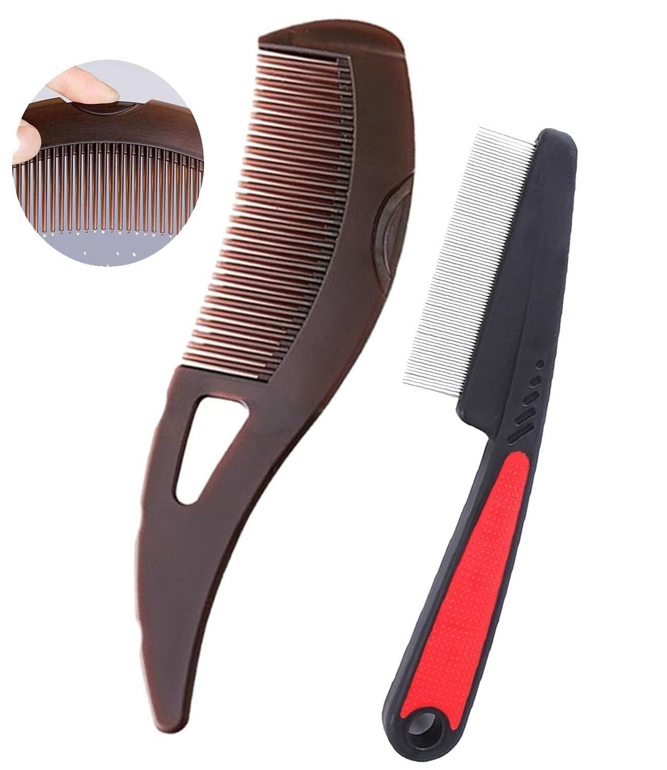 Dandruff Comb, Stainless Steel Fine Tooth Comb, Scalp Psoriasis Comb ...