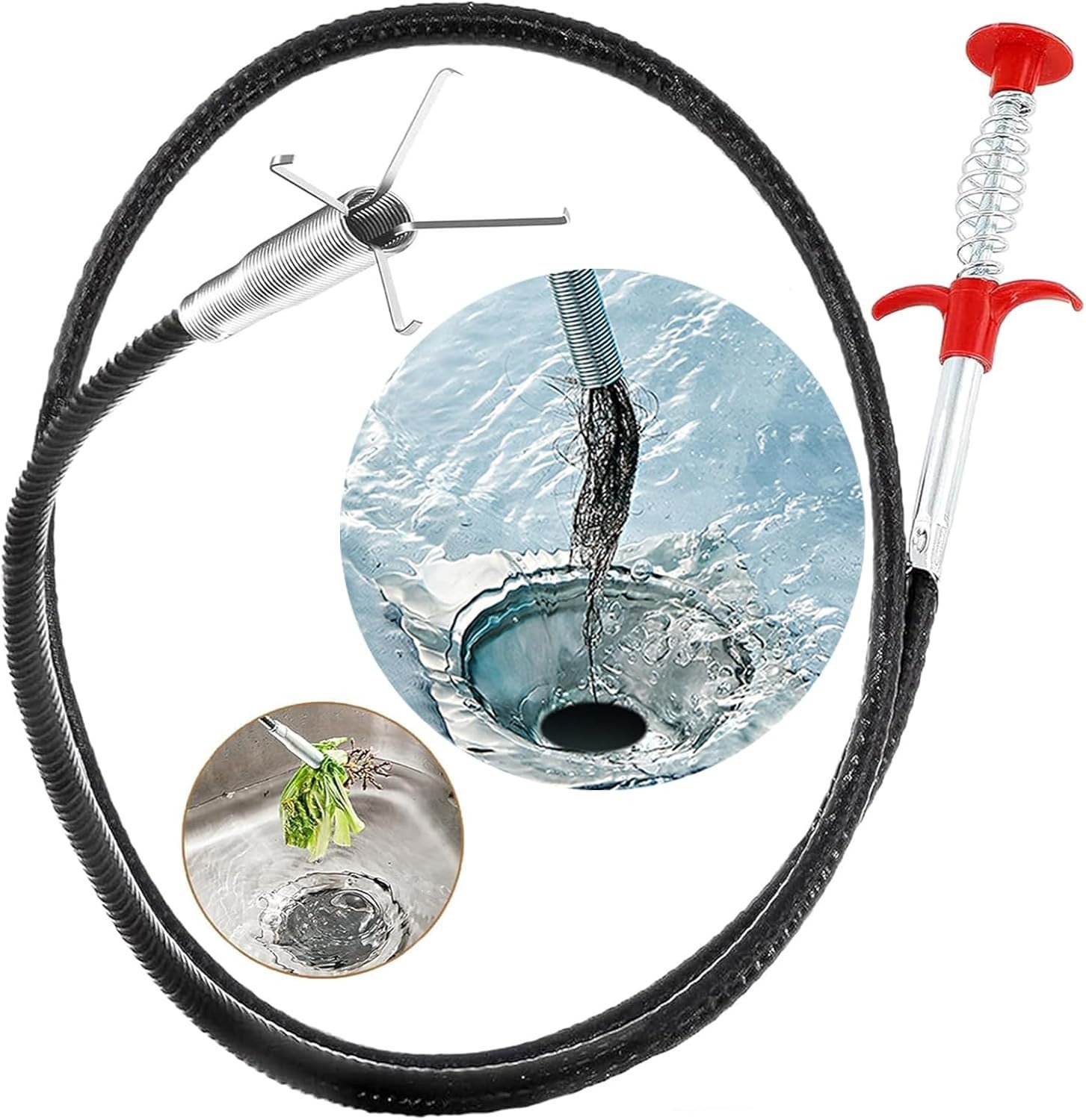 Drain Snake Hair Drain Clog Remover Tool - Sink Drain Cleaner for ...