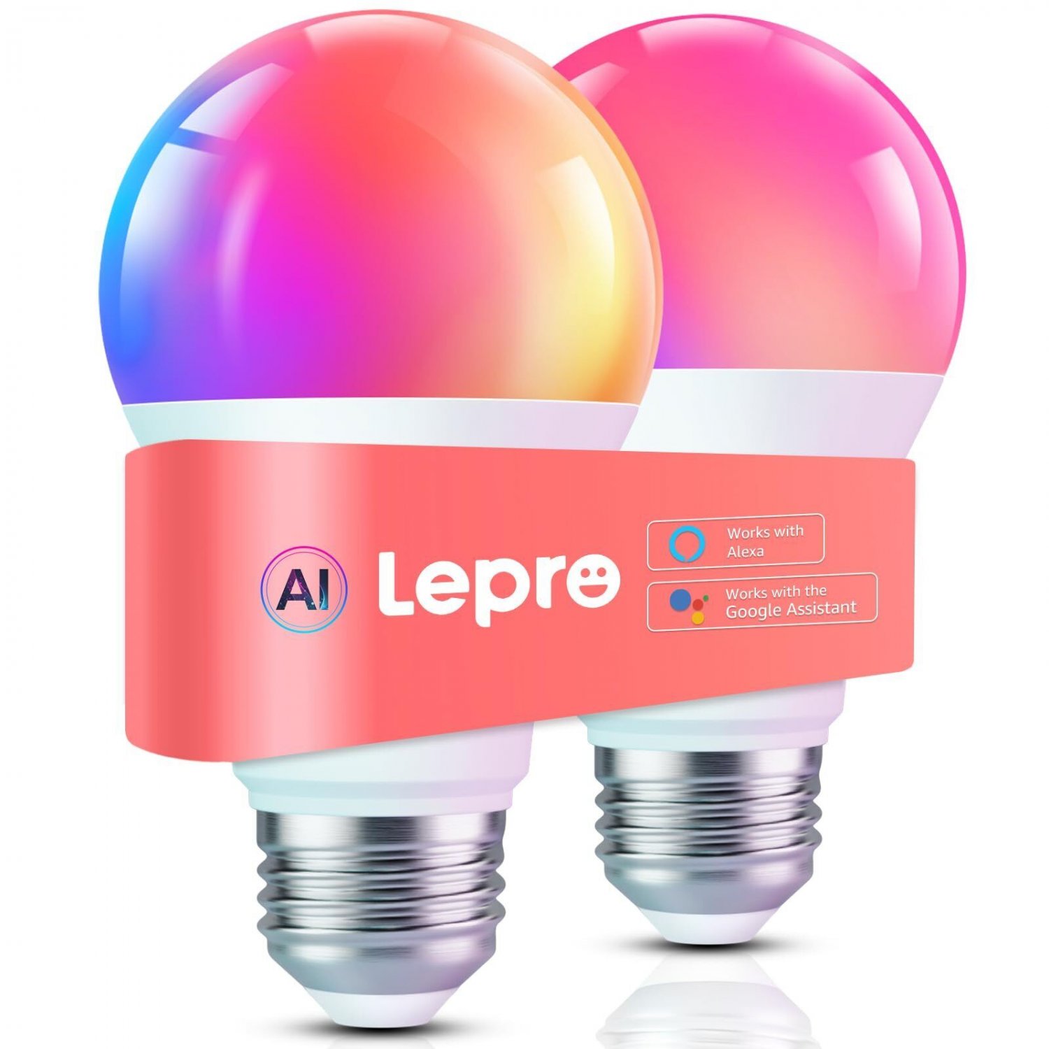 Lepro B1 AI Smart Light Bulbs - WiFi & Bluetooth RGBWW Color Changing ...