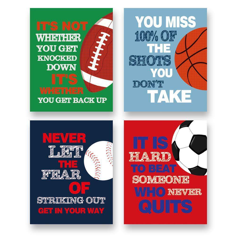 Colorful Sport Inspirational Quote Art PrintBasketball Football ...