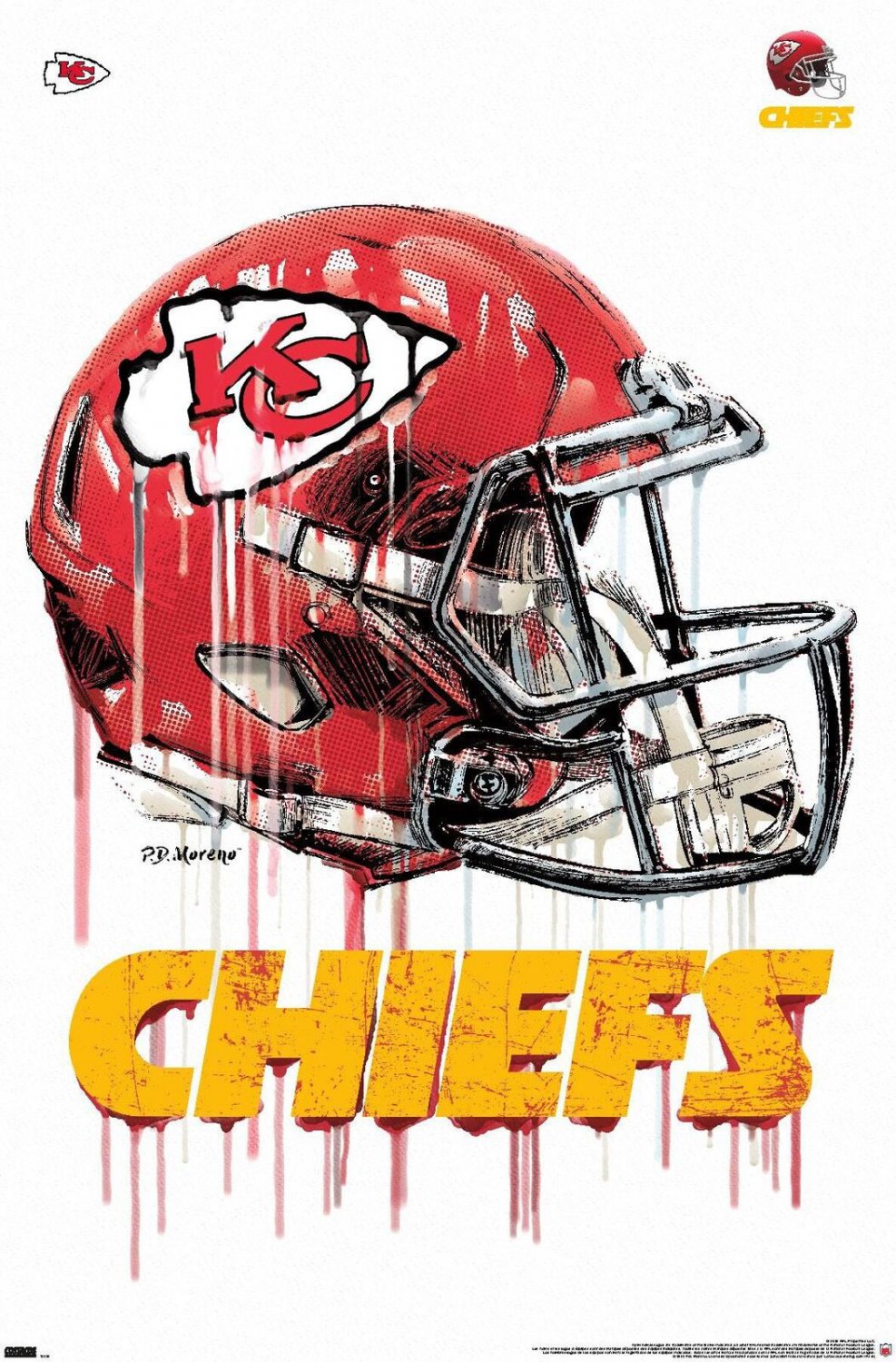 Trends International NFL Kansas City Chiefs - Drip Helmet 20 Wall ...