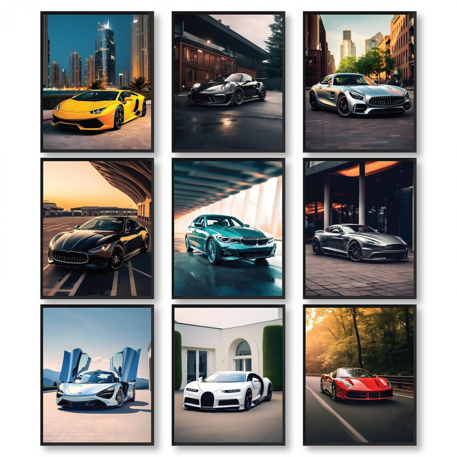 97 Decor Modern Car Posters For Boys Room - Race Car Wall Art, 9pcs ...
