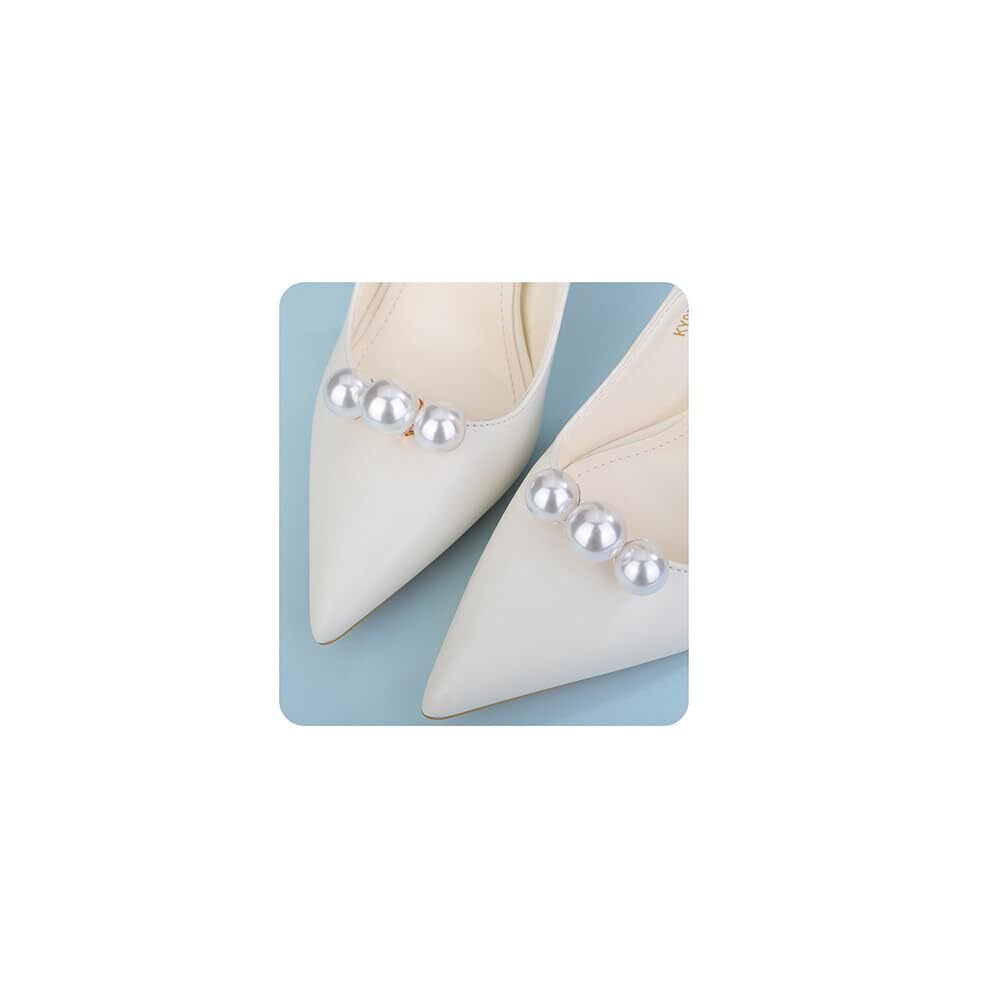 Xerling 1 Pair Faux Pearl Shoe Clips Detachable Simple Elegant Shoe ...