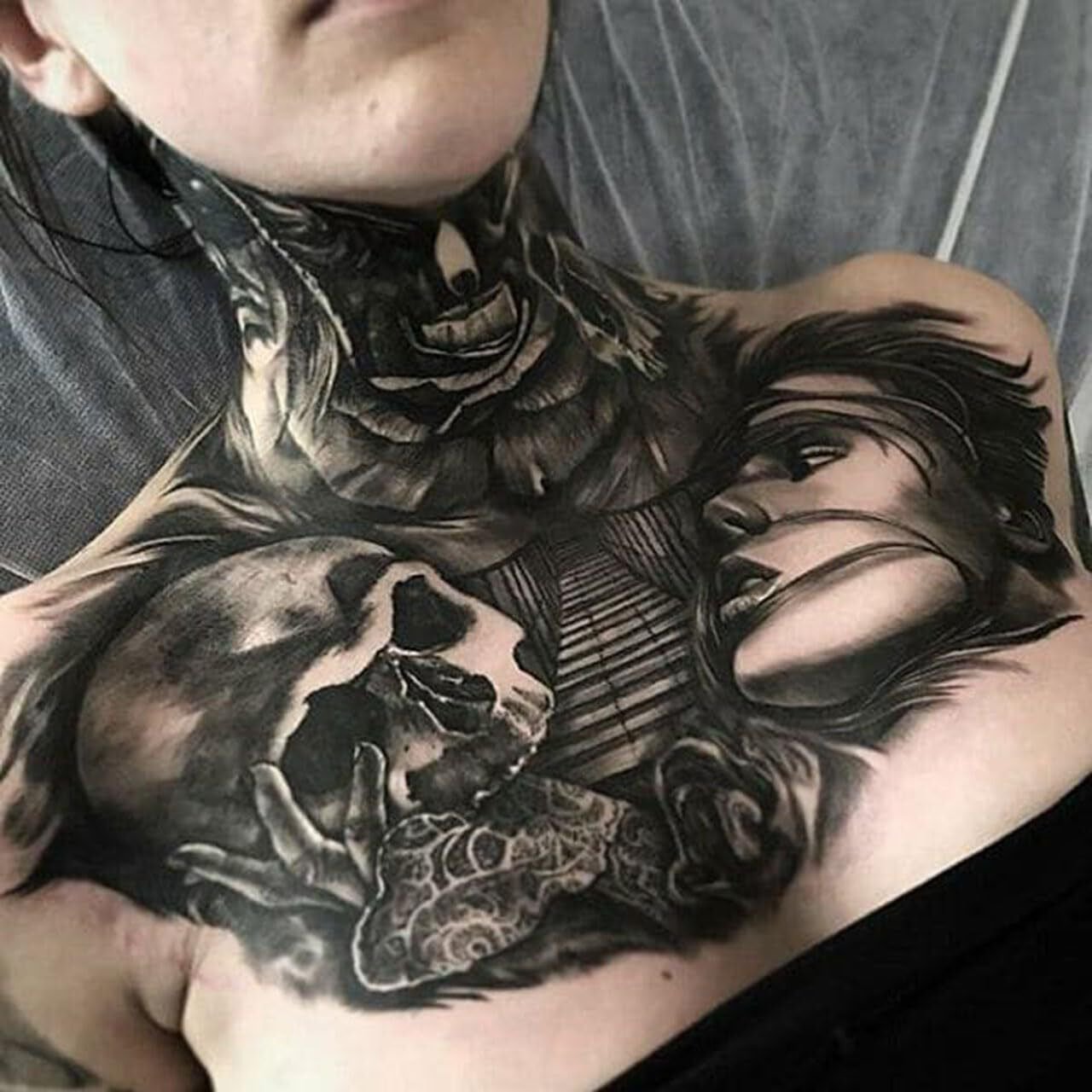 Gothic Temporary Tattoos Chest Tattoo Realistic Neck Long Lasting Temp ...