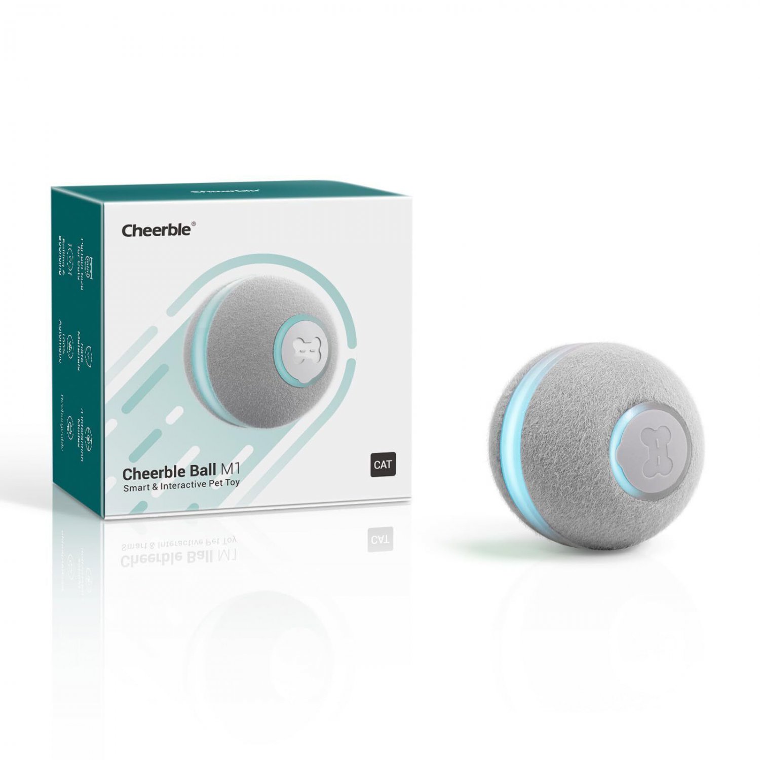 Cheerble Smart Interactive Cat Toy, Automatic Moving Bouncing Rolling ...