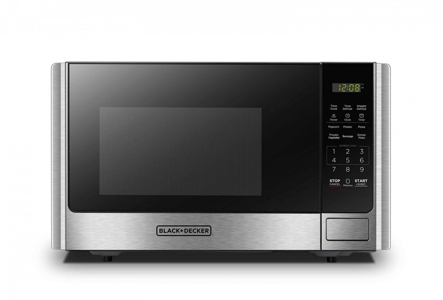 BLACK+DECKER Digital Microwave Oven with Turntable Push-Button Door ...