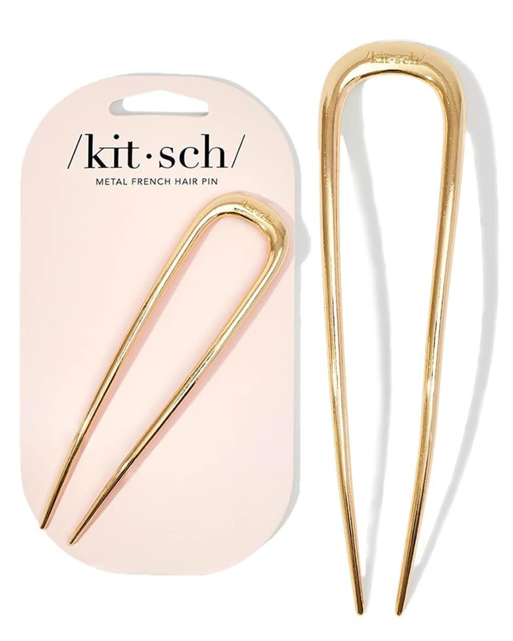 Kitsch Metal French Hair Pins for Women, Gold French Pins for Thick ...