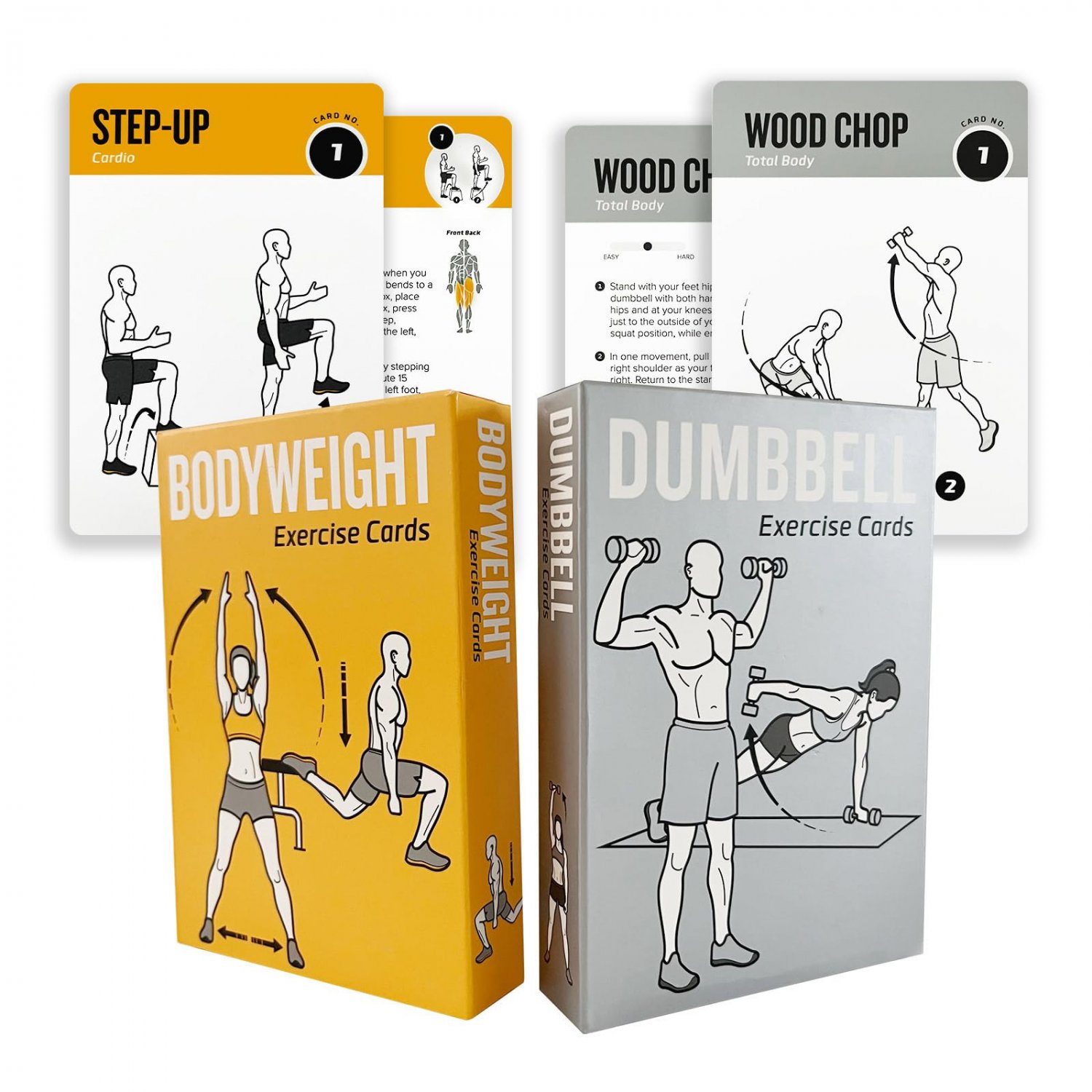 ELAORY Bodyweight & Dumbbell Workout Cards, Exercises Cards 100 ...