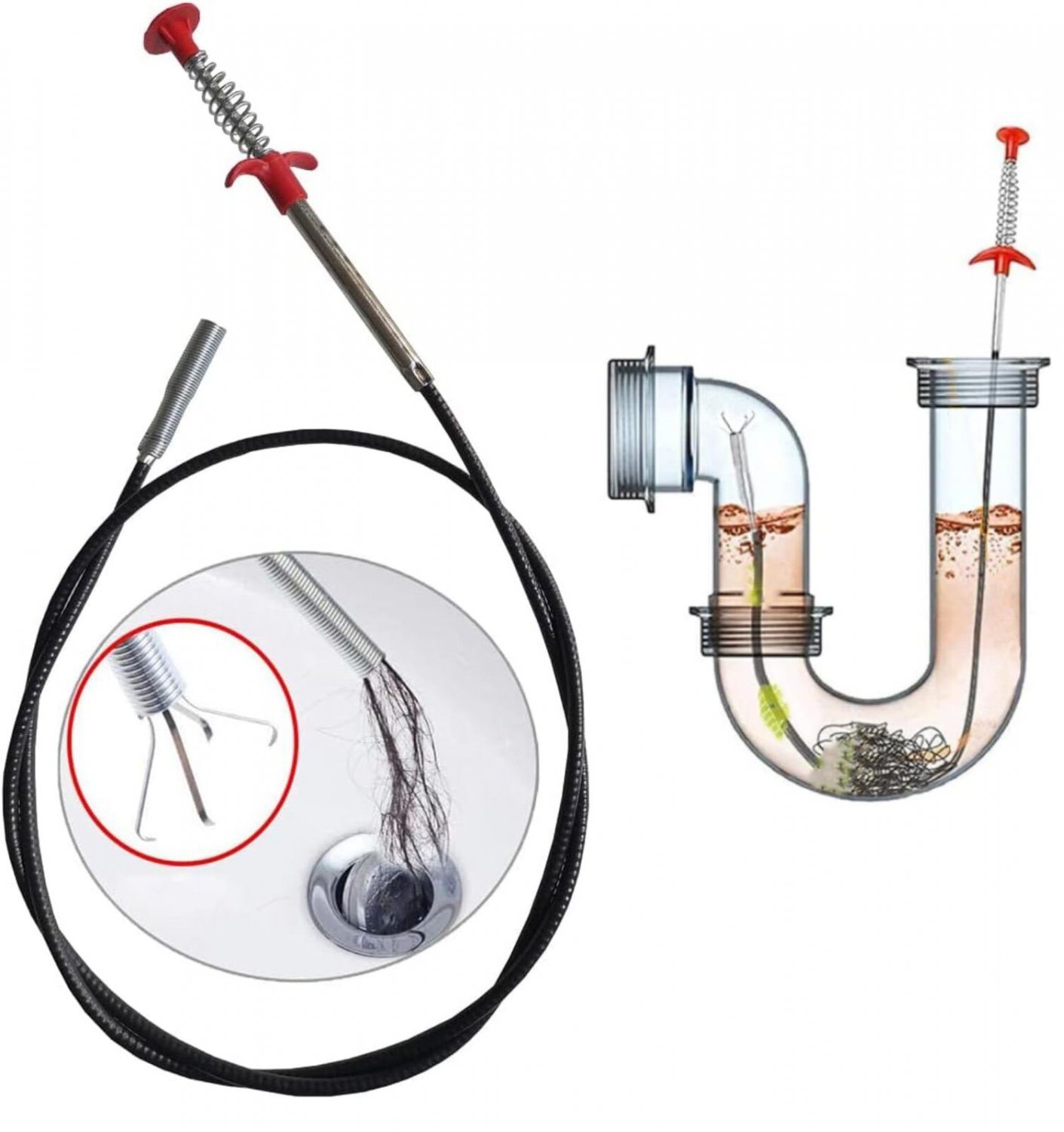 Drain Snake Hair Drain Clog Remover Tool,Drain Sink Unblocker Sink ...