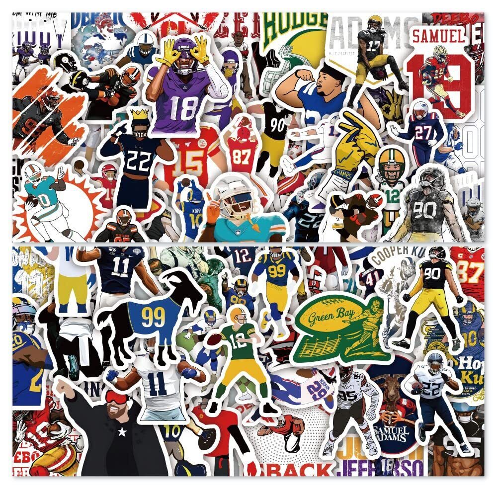 102pcs Football Rugby All Star Stickers for Water Bottles,Rugby Decals ...