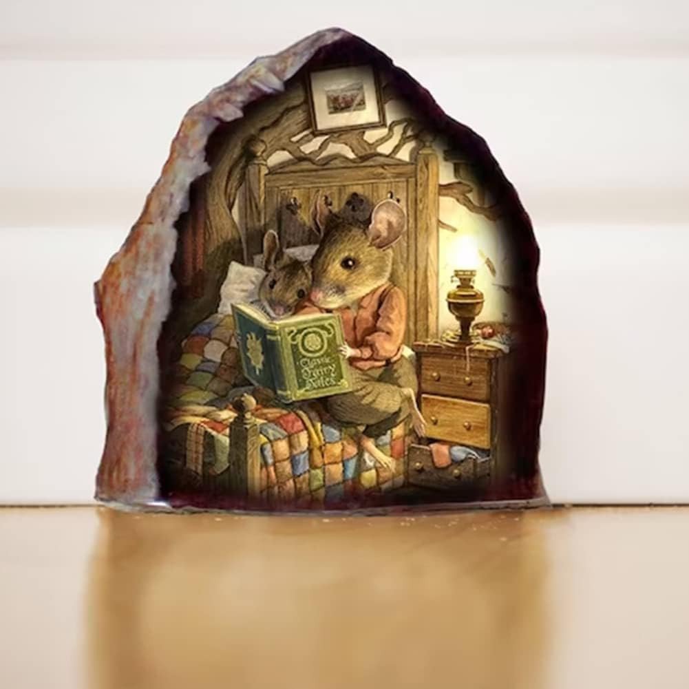New 3D Mouse Hole Realistics Wall Sticker,Mouse in a Hole Wall Decal ...