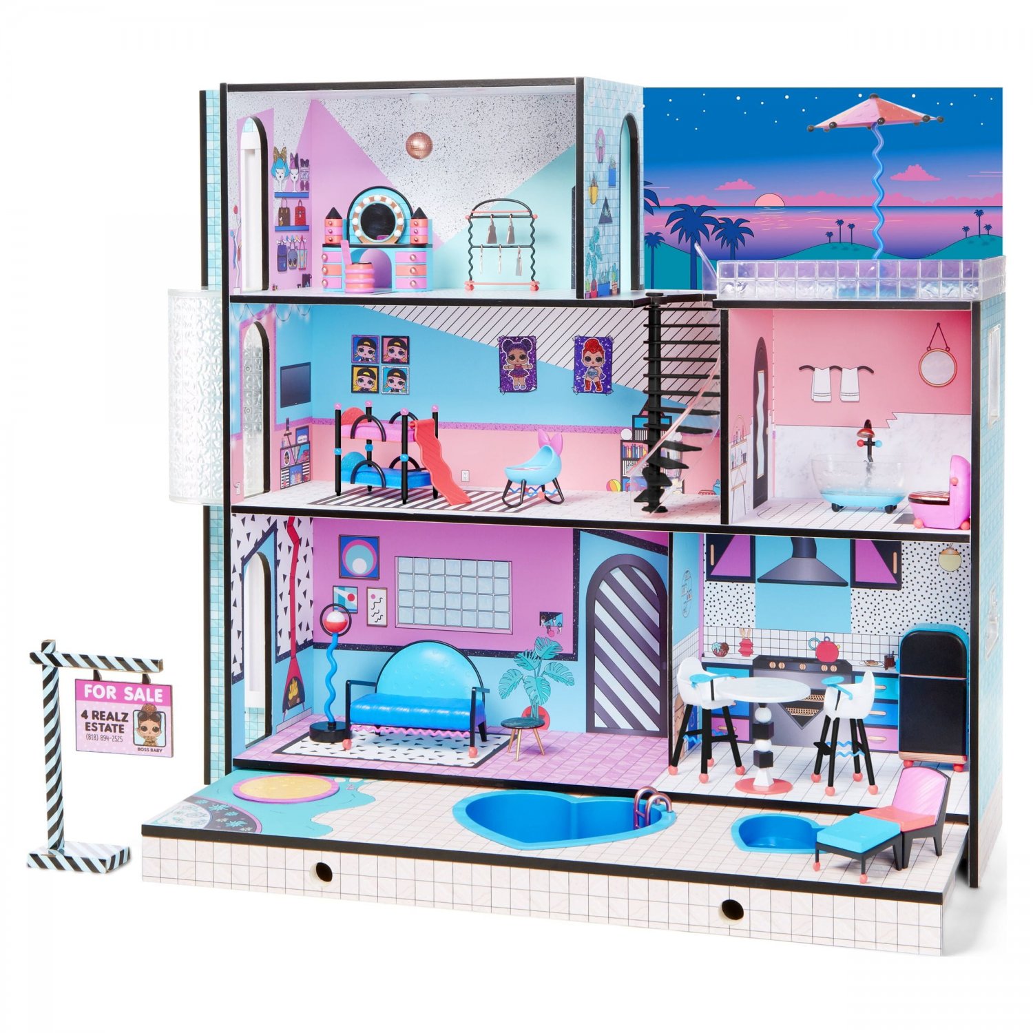 L.O.L. Surprise! OMG House - New Real Wood Doll House with Over 85 Surprises