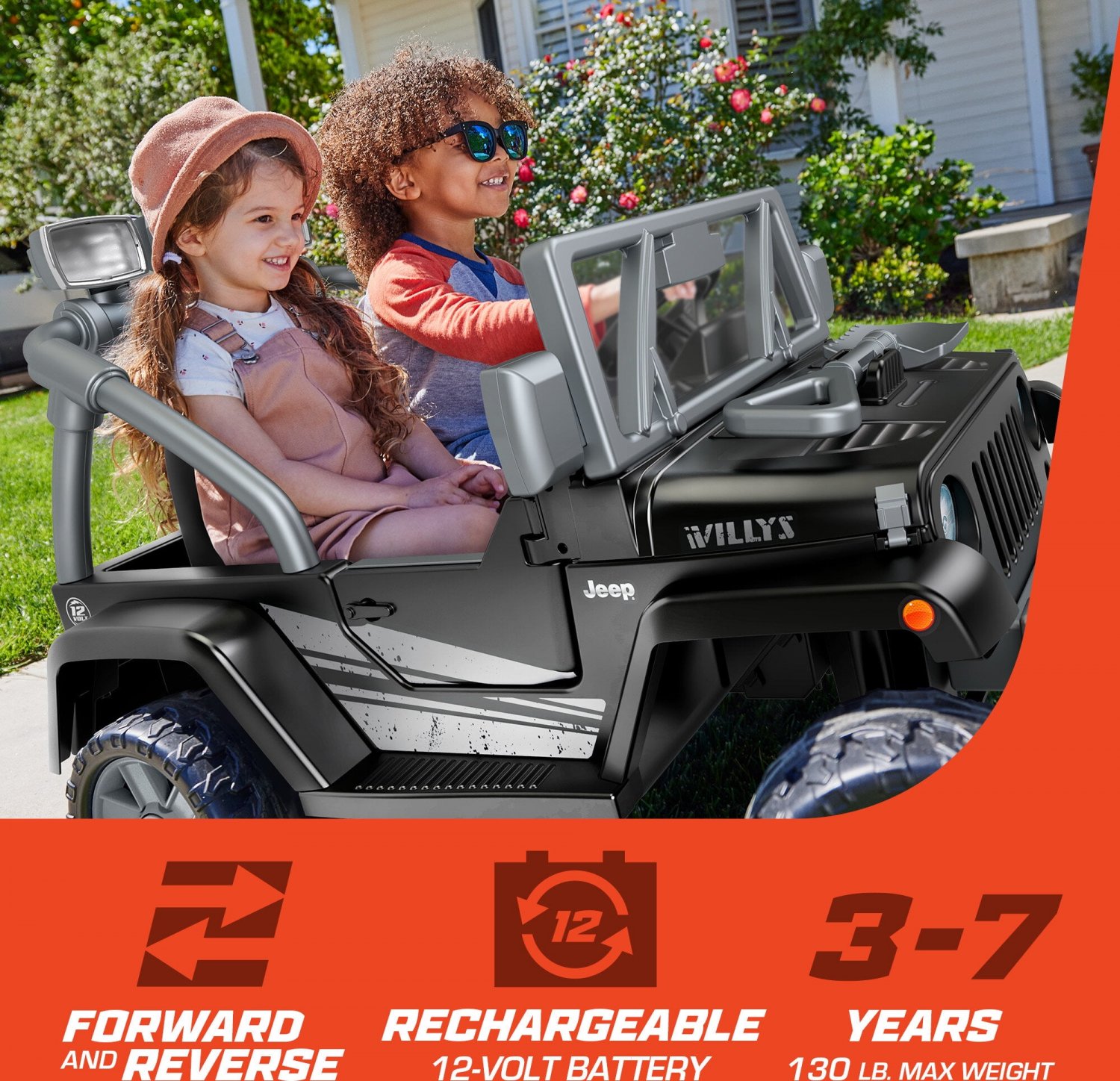 Power Wheels Jeep Wrangler Willys Ride On 12V Vehicle