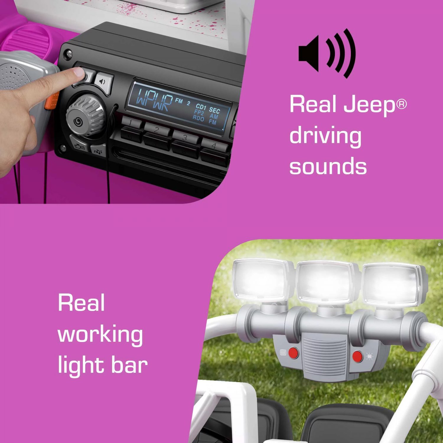 Power Wheels Jeep Wrangler Willys Pink Ride On 12V Vehicle